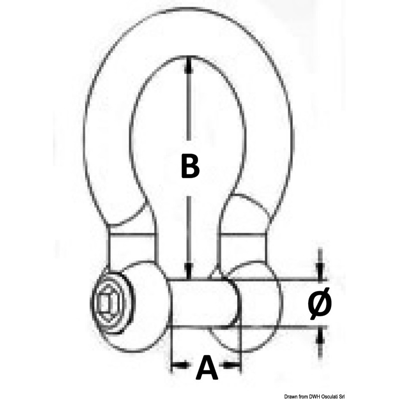 Manille lyre AISI 316 6 mm